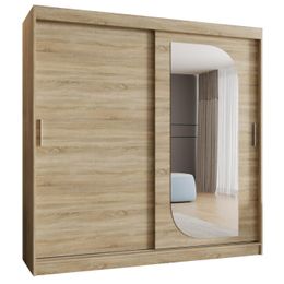 SCHIEBET&Uuml;RENSCHRANK mit Spiegel LUCY 200/200/62 2-t&uuml;rig
