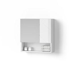 BADSPIEGELSCHRANK Ronco Wei&szlig; Hochglanz 54 x 55 cm