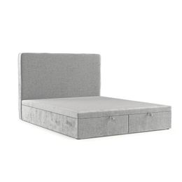 POLSTERBETT Hush mit Stauraum 120/200 cm Hellgrau im Lotta Stoff