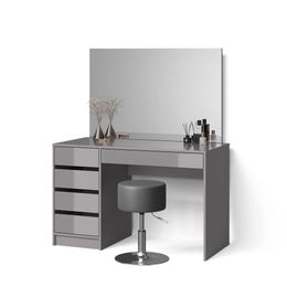 SCHMINKTISCH-SET Imola Grau 120 cm mit Hocker