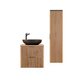 BADM&Ouml;BEL 60.6cm Gaia 2er-Set Holz in Eichenoptik und Schwarz