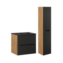 BADM&Ouml;BEL 60cm Elora 2er-Set Schwarz und Holz