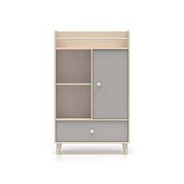 B&Uuml;CHERREGAL Alycia Beige - Grau - Holzeffekt