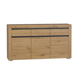 SIDEBOARD Kasla Holz und Anthrazitgrau