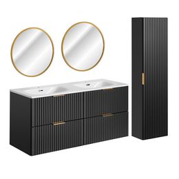 BADM&Ouml;BEL 120.4cm Adriel 2er-Set Mattschwarz