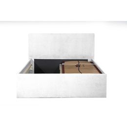 Halmon Schlafkomfort Betten POLSTERBETT Gent Wei&szlig; 200 x 200 x 40 cm Stauraum Mit hochwertiger Matratze H3 (bis 120 kg) und Lattenrost