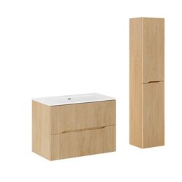 BADM&Ouml;BEL 80.2cm Isaline 2er-Set Helle Eiche