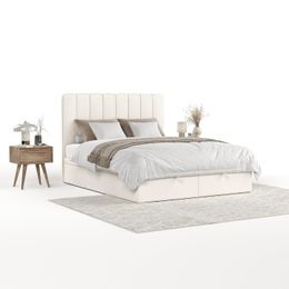 POLSTERBETT Vienna mit Stauraum 120/200 cm Creme im Alta Stoff