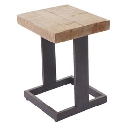 MCW SITZHOCKER TANNE MASSIV Braun, Schwarz