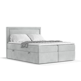 BOXBETT Jodan 160/200 cm Hellgrau im Magic Velvet Stoff