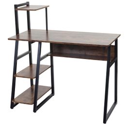 MCW SCHREIBTISCH MIT REGAL eckig Braun