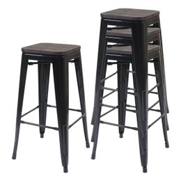 MCW BARHOCKER Schwarz 4er-Set