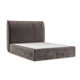 POLSTERBETT Tuvalu mit Stauraum 180/200 cm Braun im Lotta Stoff