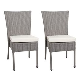 MCW STUHL Grau, Cremewei&szlig; 2er-Set