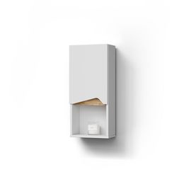 BADSCHRANK Timavo Wei&szlig; 30 x 67 cm mit T&uuml;r und offenem Fach