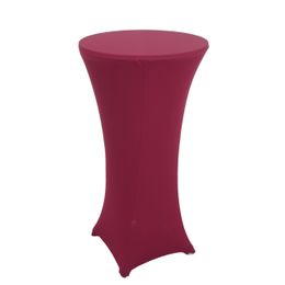 MCW STEHTISCH + HUSSE rund Silber, Bordeaux 2er-Set