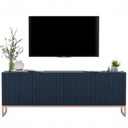 TV-SCHRANK Elpis Marineblau Matt mit Metallrahmen 150 cm
