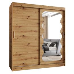 SCHIEBET&Uuml;RENSCHRANK mit Spiegel SPOTI 200/180/62 2-t&uuml;rig