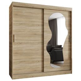 SCHIEBET&Uuml;RENSCHRANK mit Spiegel ULTRA 200/180/62 2-t&uuml;rig