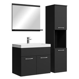 Badplaats BADM&Ouml;BEL-SET Montreal 4 Teile Schwarz Matt - 60 x 35 x 51 cm