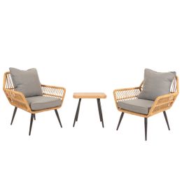 MCW POLY-RATTAN GARNITUR Grau