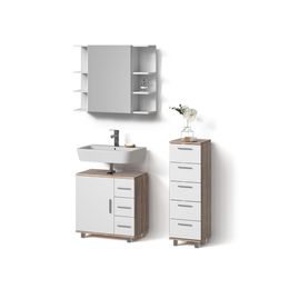 BADM&Ouml;BEL-SET Eisak Sonoma 3 Teile, mit Midischrank