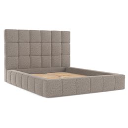 POLSTERBETT Skiathos mit Stauraum 180/200 cm Beige im Bubble Stoff