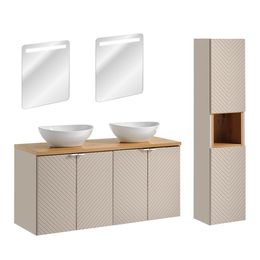 BADM&Ouml;BEL 120cm Manoa 2er-Set Kaschmir - Holz