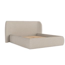 POLSTERBETT Bellano mit Stauraum 180/200 cm Hellbeige im Megan Stoff