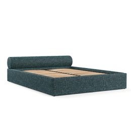 POLSTERBETT Solvo mit Stauraum 180/200 cm Gr&uuml;n im Blur Stoff