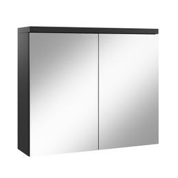 Badplaats SPIEGELSCHRANK Toledo Schwarz - 80 x 20 x 60 cm