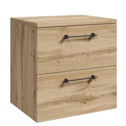 Badplaats WASCHBECKENUNTERSCHRANK Muro 2 Schubladen Eiche - 60 x 45 x 61 cm
