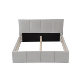 Halmon Schlafkomfort Betten POLSTERBETT Dalas Grau 160 x 200 x 40 cm Stauraum Ohne Matratze und Lattenrost