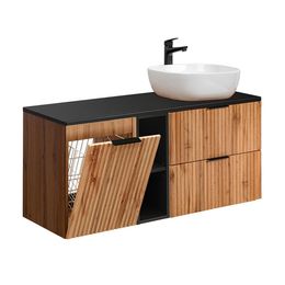 WASCHTISCH 120.8cm Adriel Holz und Schwarz