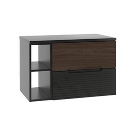 WASCHTISCHUNTERSCHRANK 80.6cm Sylla Schwarz und Holz