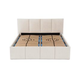 Halmon Schlafkomfort Betten POLSTERBETT Dalas Beige 160 x 200 x 40 cm Stauraum Mit hochwertiger Matratze H3 (bis 120 kg) und Lattenrost