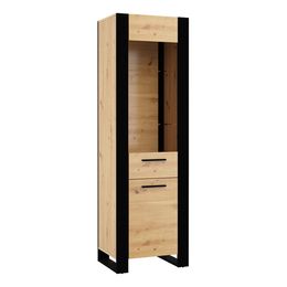 VITRINE Nouka Holz und Schwarz