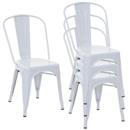 MCW STUHL METALL Wei&szlig; 4er-Set