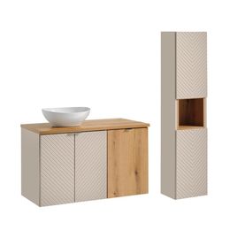 BADM&Ouml;BEL 100cm Manoa 2er-Set Kaschmir - Holz