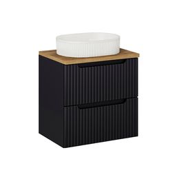 WASCHTISCH 60.4cm Riva Schwarz und Holz