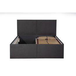 Halmon Schlafkomfort Betten POLSTERBETT Milano Anthrazit 140 x 200 x 40 cm Stauraum Mit hochwertiger Matratze H3 (bis 120 kg) und Lattenrost