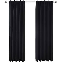 gardinenbox VORHANG 2ER SET BOSTON DARK HxB 245x140 cm Schwarz