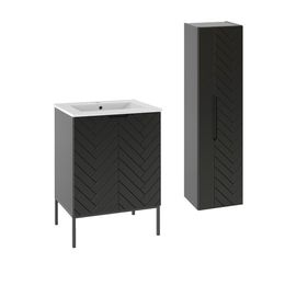 BADM&Ouml;BEL 60cm Daria 2er-Set Schwarz