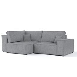 ECKSOFA AVION mit Schlaffunktion Grau im Neve Stoff