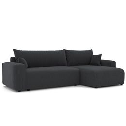 ECKSOFA mit Schlaffunktion und Bettkasten, Grau