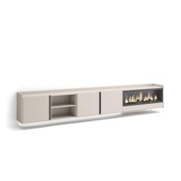 LOWBOARD, Beige, 315/35/50cm, Kamin mit Feuereffekt XXL