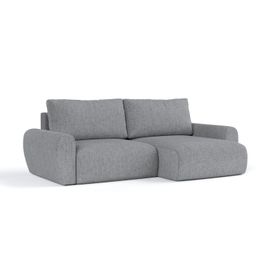 ECKSOFA OMARI mit Schlaffunktion Grau im Neve Stoff