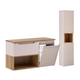 WASCHTISCHUNTERSCHRANK 100.4cm Riva 2er-Set Kaschmir