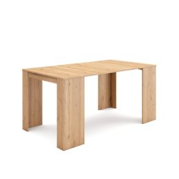 KONSOLENTISCH ausziehbar 58 bis 160cm, f&uuml;r 8 G&auml;ste, eiche, 90/58/77cm