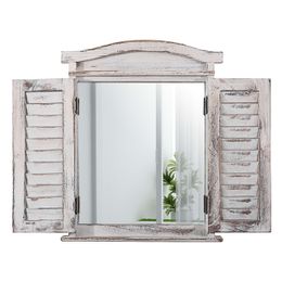 MCW WANDSPIEGEL MIT FENSTERL&Auml;DEN Wei&szlig;
